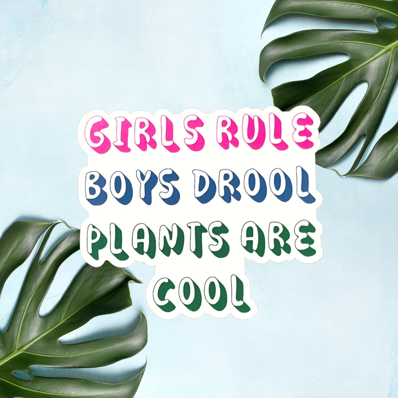 Girls Rule Boys Drool and Plants Rule Sticker Cute and - Etsy