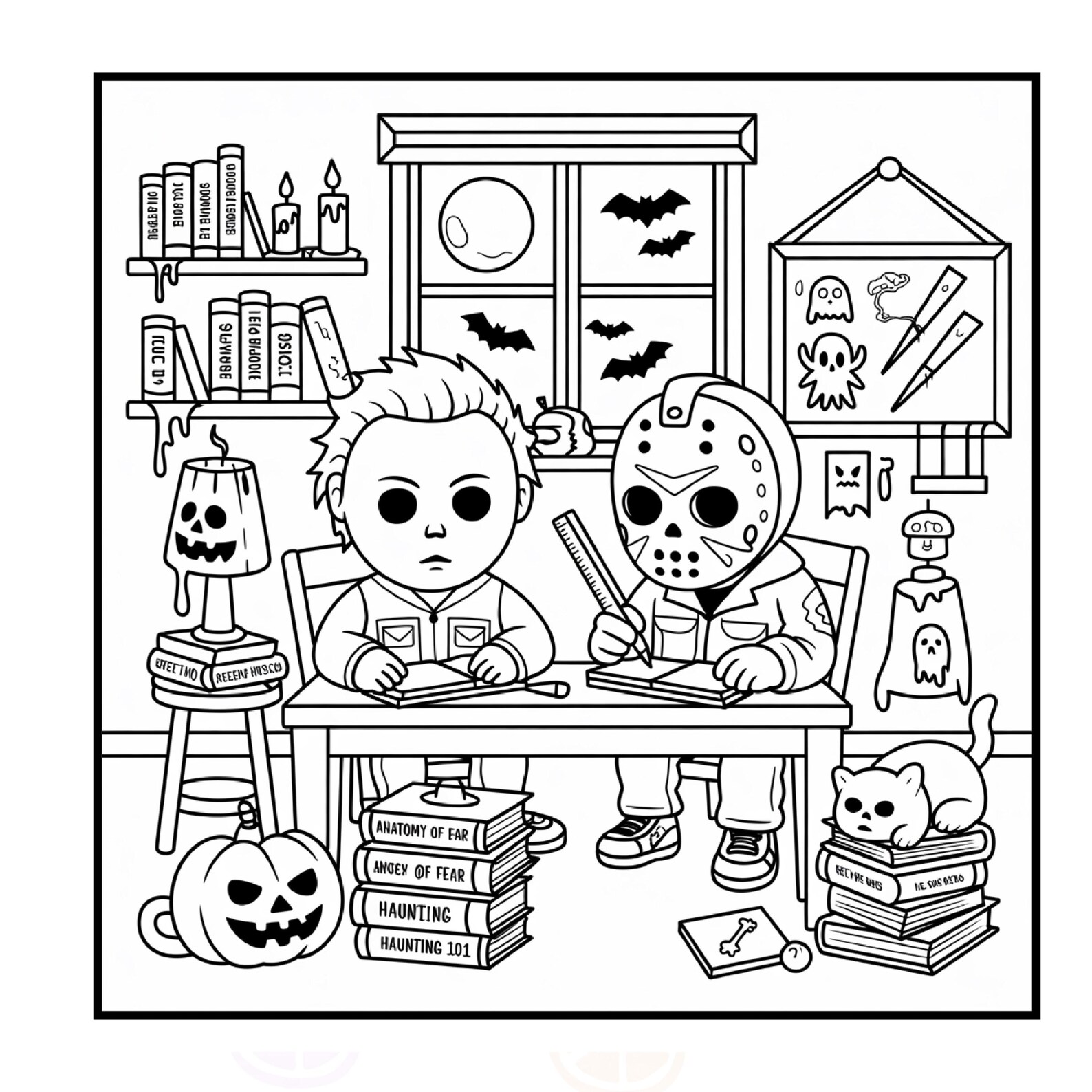 Cute Serial Killers Coloring Book, Halloween Bold Designs (PDF ...