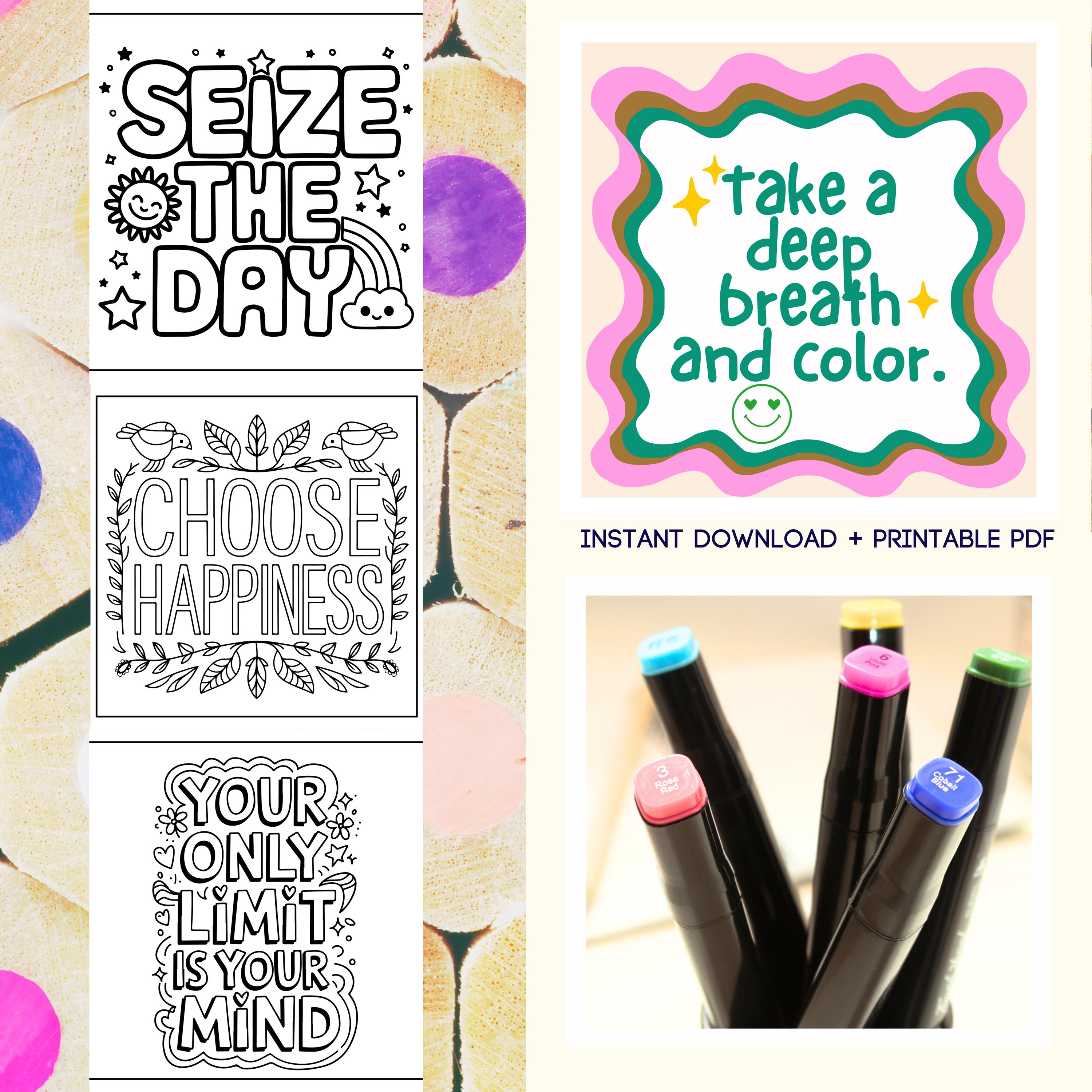 Bold and Easy Motivational Quotes Coloring Book. 80 PAGES In. PDF ...