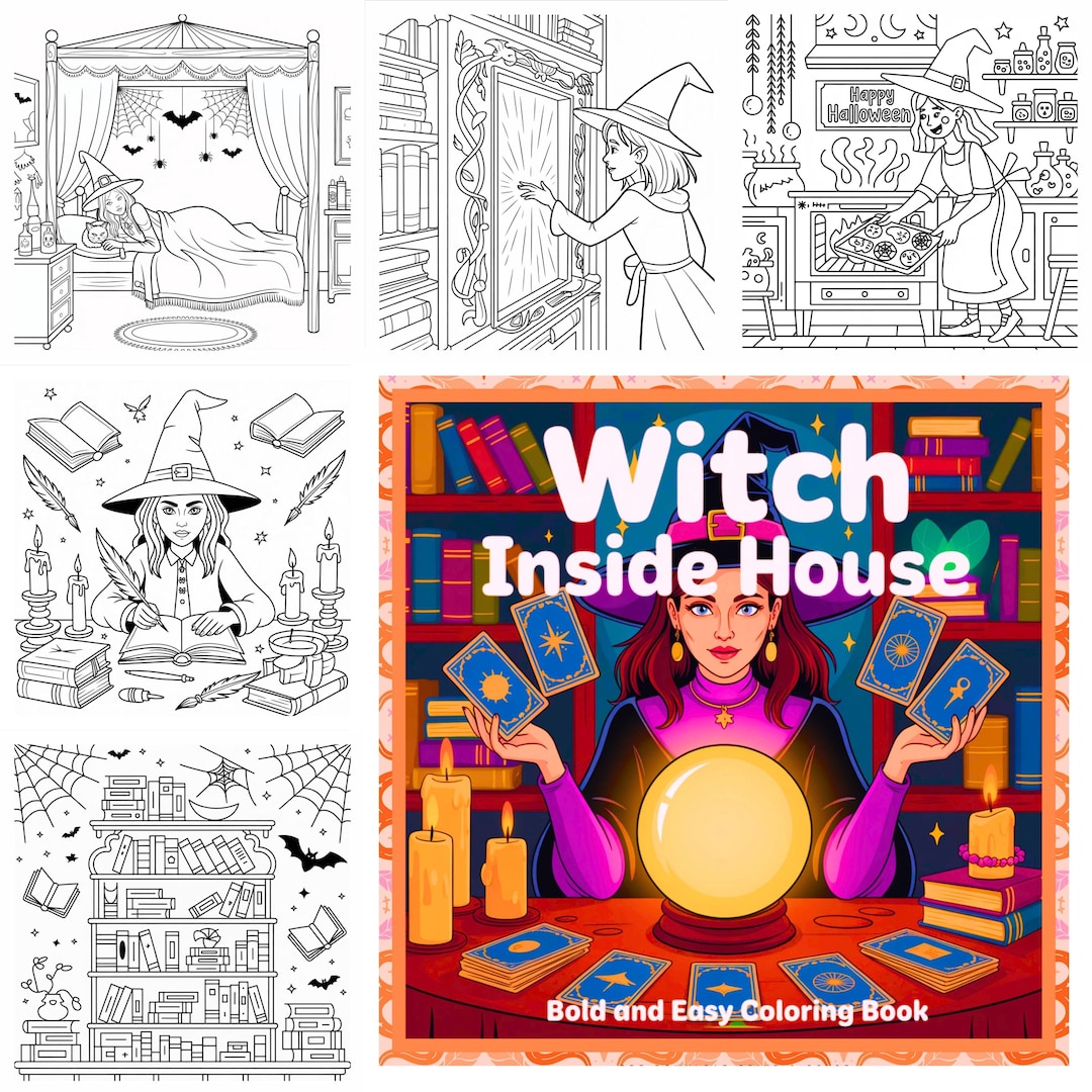Spooky Witch Coloring Book: Halloween Fun (PDF Digital Download) - Etsy