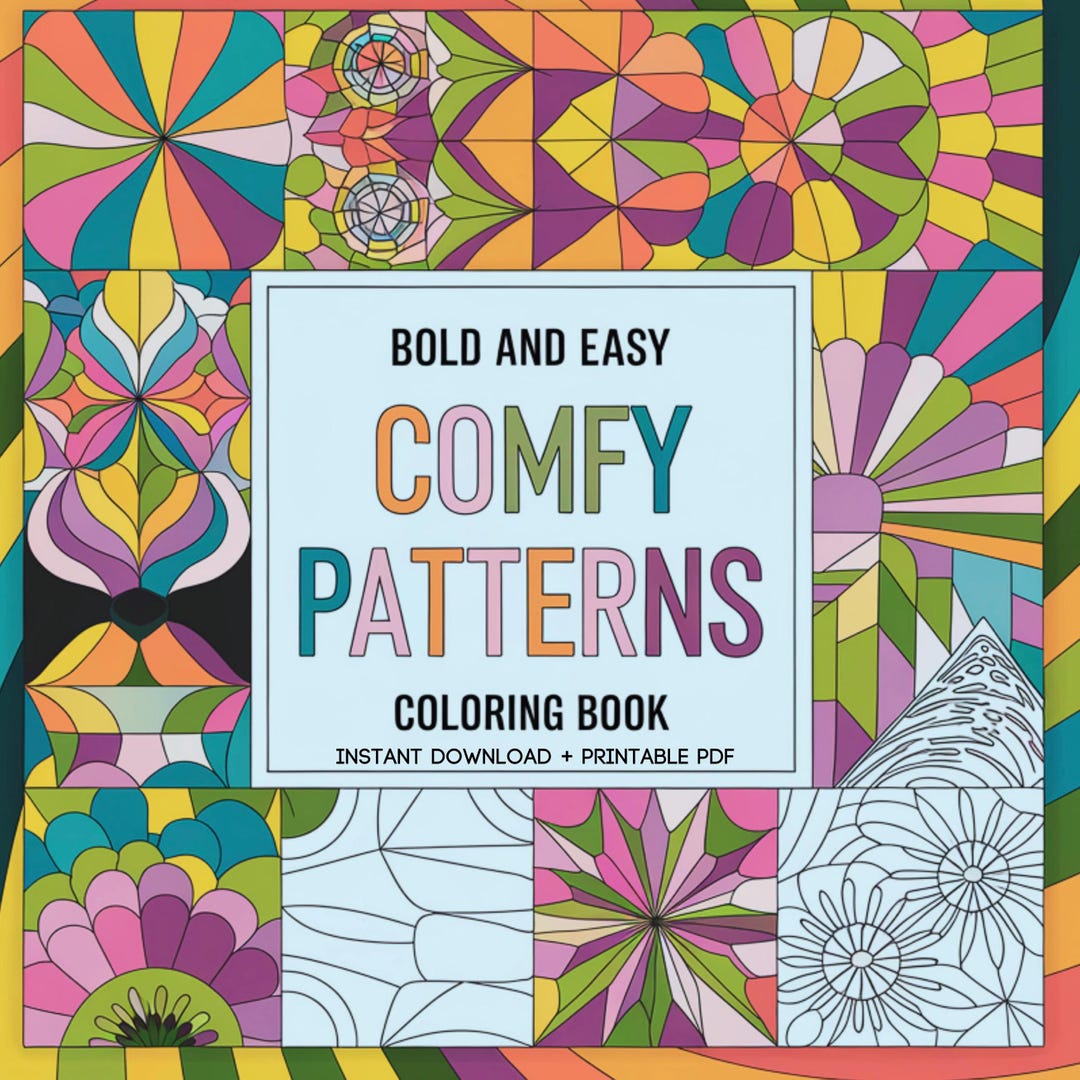 Bold and Easy, Comfy, Cozy and Relaxing Simple Patterns Coloring Pages ...