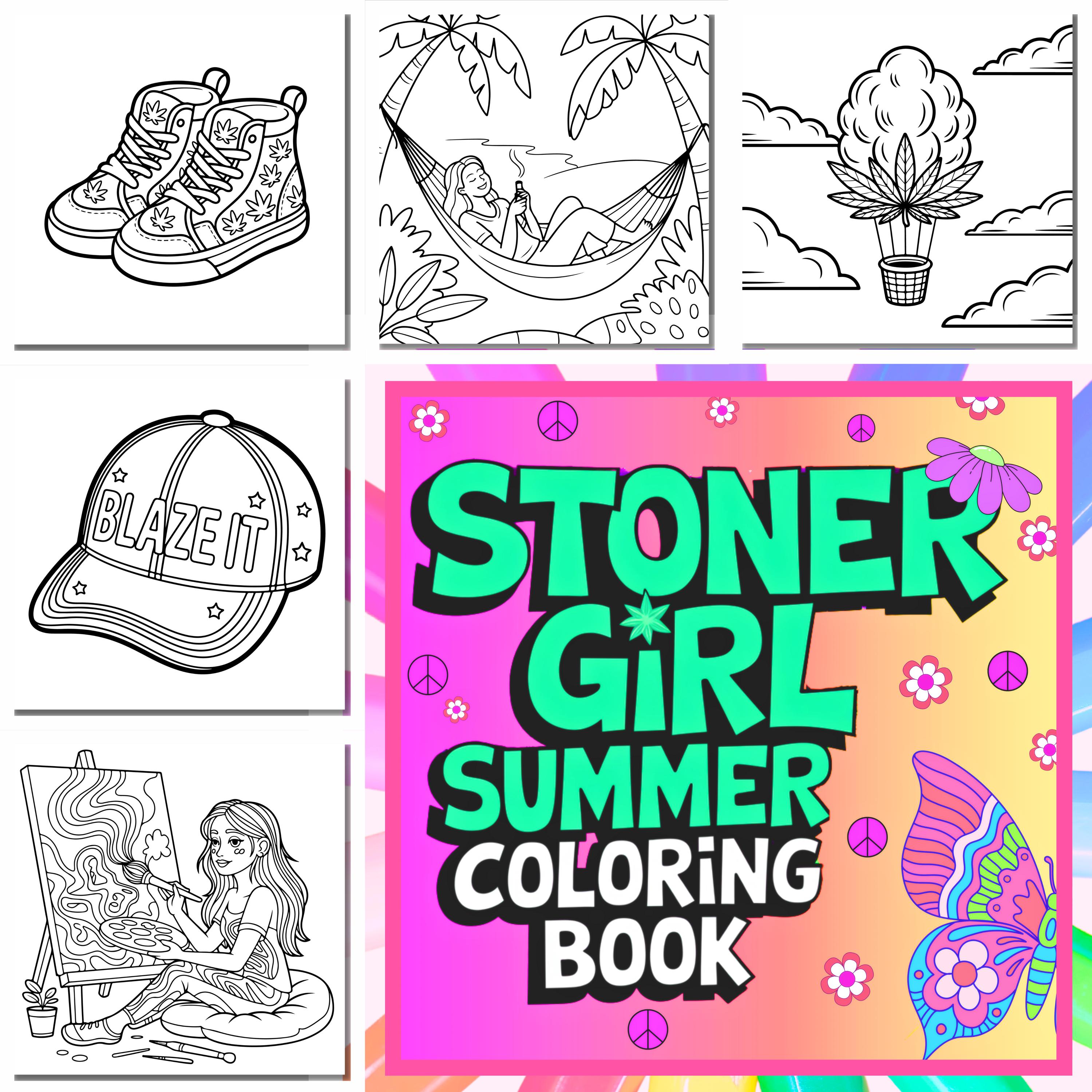 Stoner Girl Summer Coloring Book | 53 Pages | PDF Digital Download ...