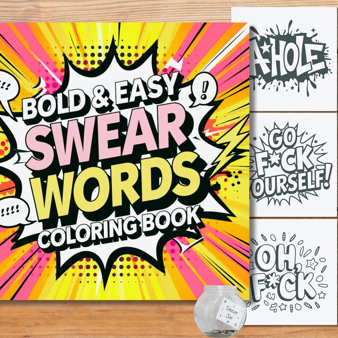 Swear Word Coloring Book, Easy Stress Relief Art (PDF Printable) - Etsy