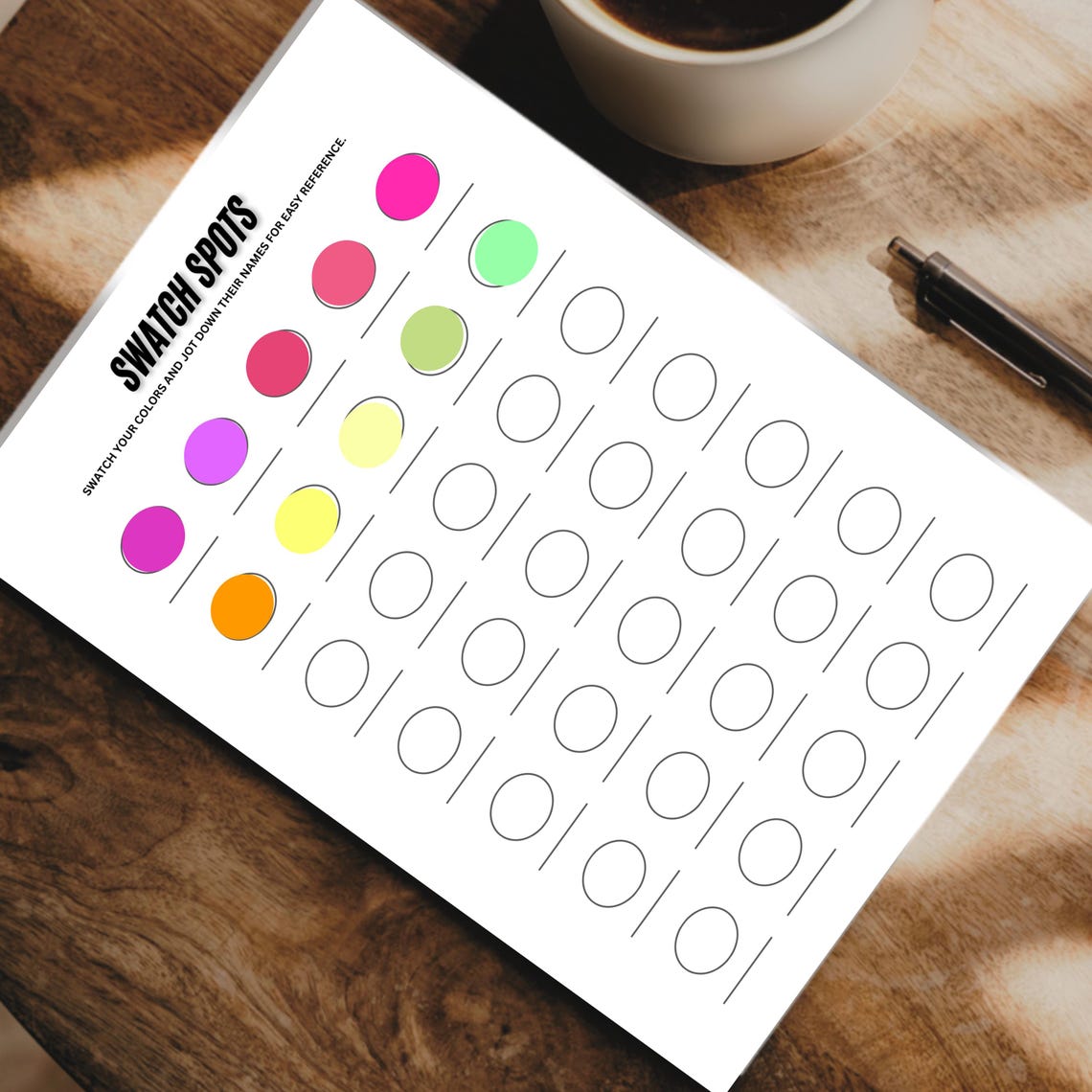Coloring Marker Swatch Sheets, Color Reference (PDF Digital Download ...