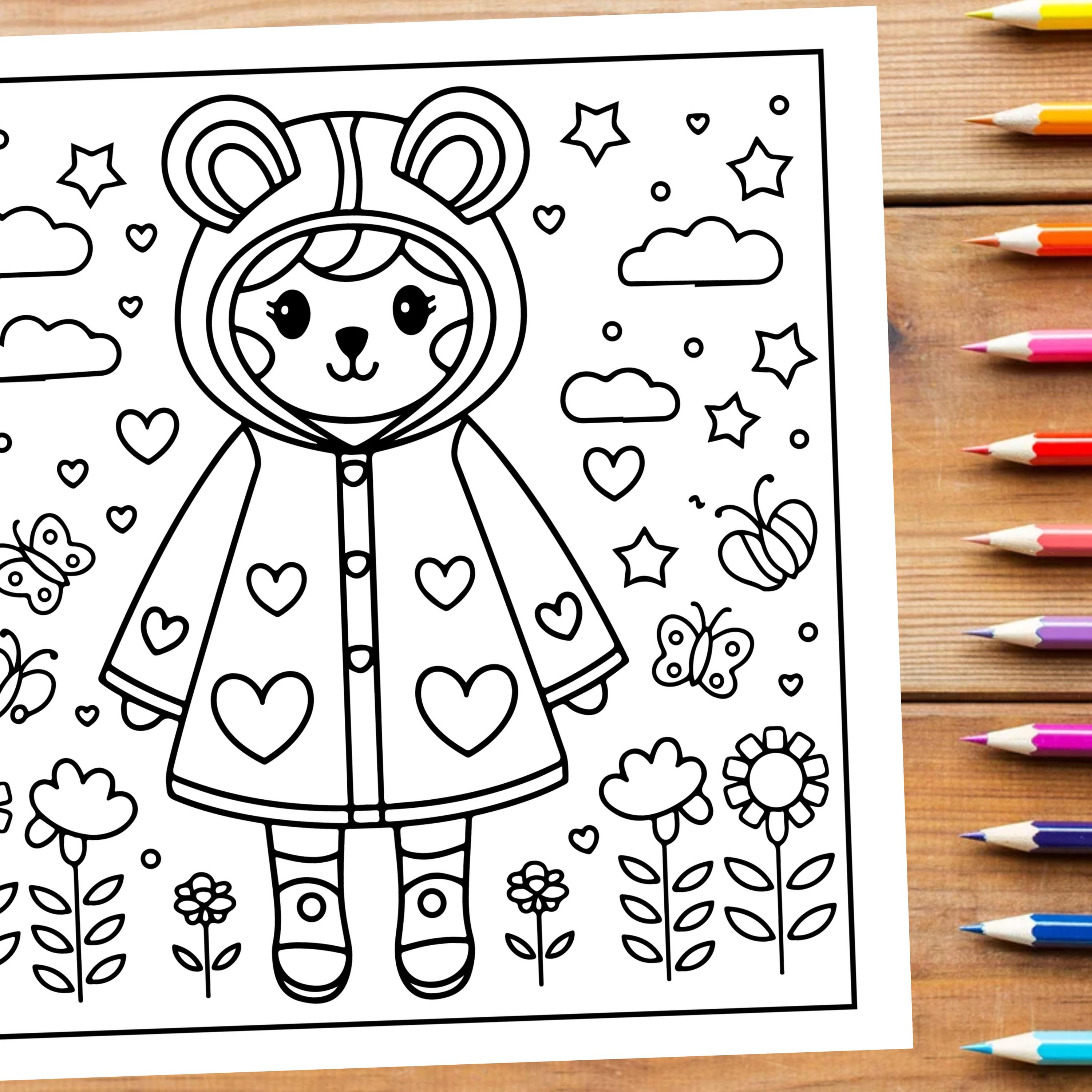 Cozy Coloring Book, Cute Designs, Easy to Color (PDF Download) - Etsy