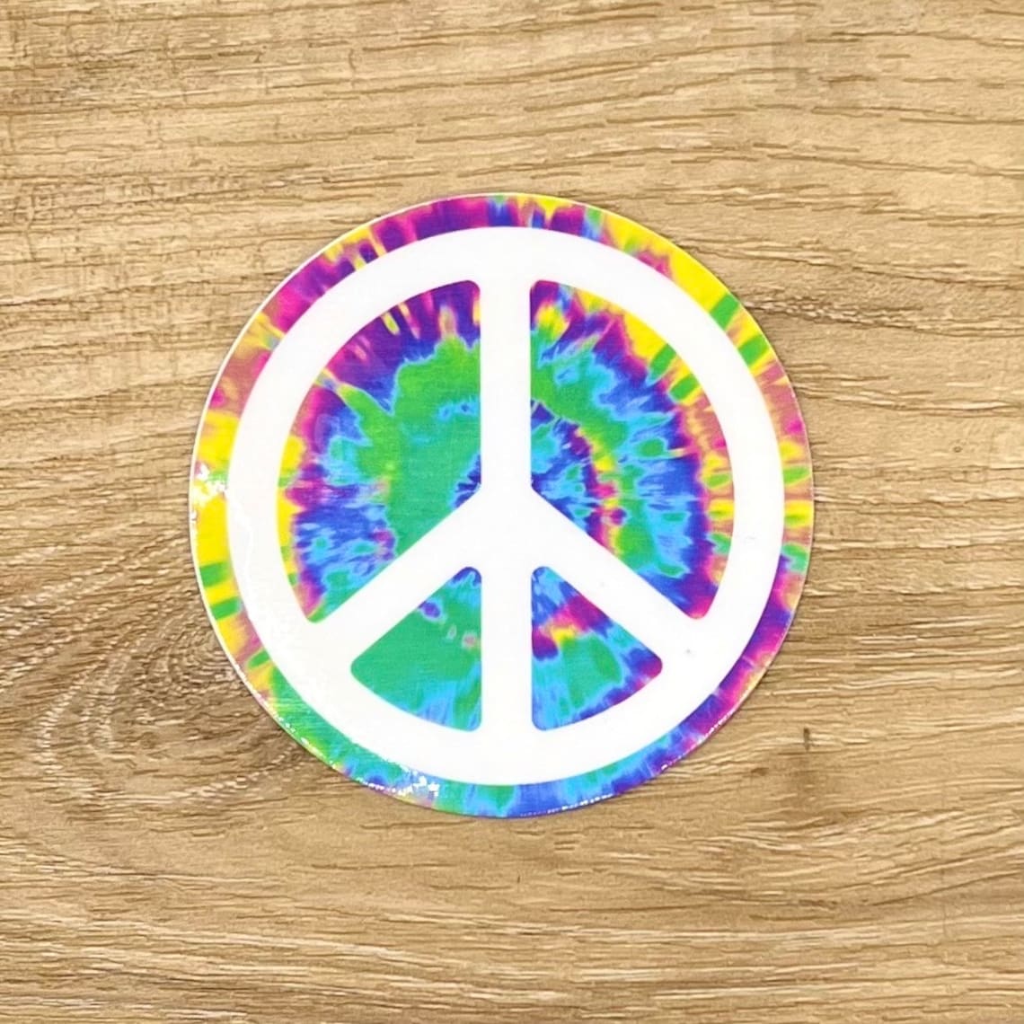 Tie Dye Peace Sign Sticker Glossy Waterproof Vinyl Sticker for Laptops ...