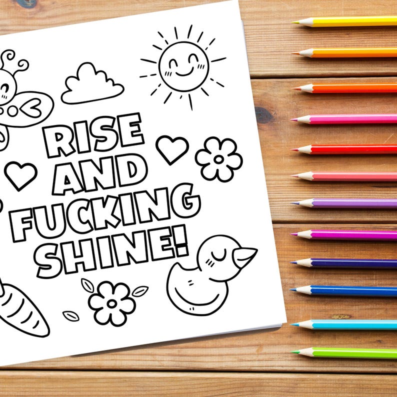 Bold and Easy, Sweary Curse Word Coloring Pages. PDF Coloring Book ...