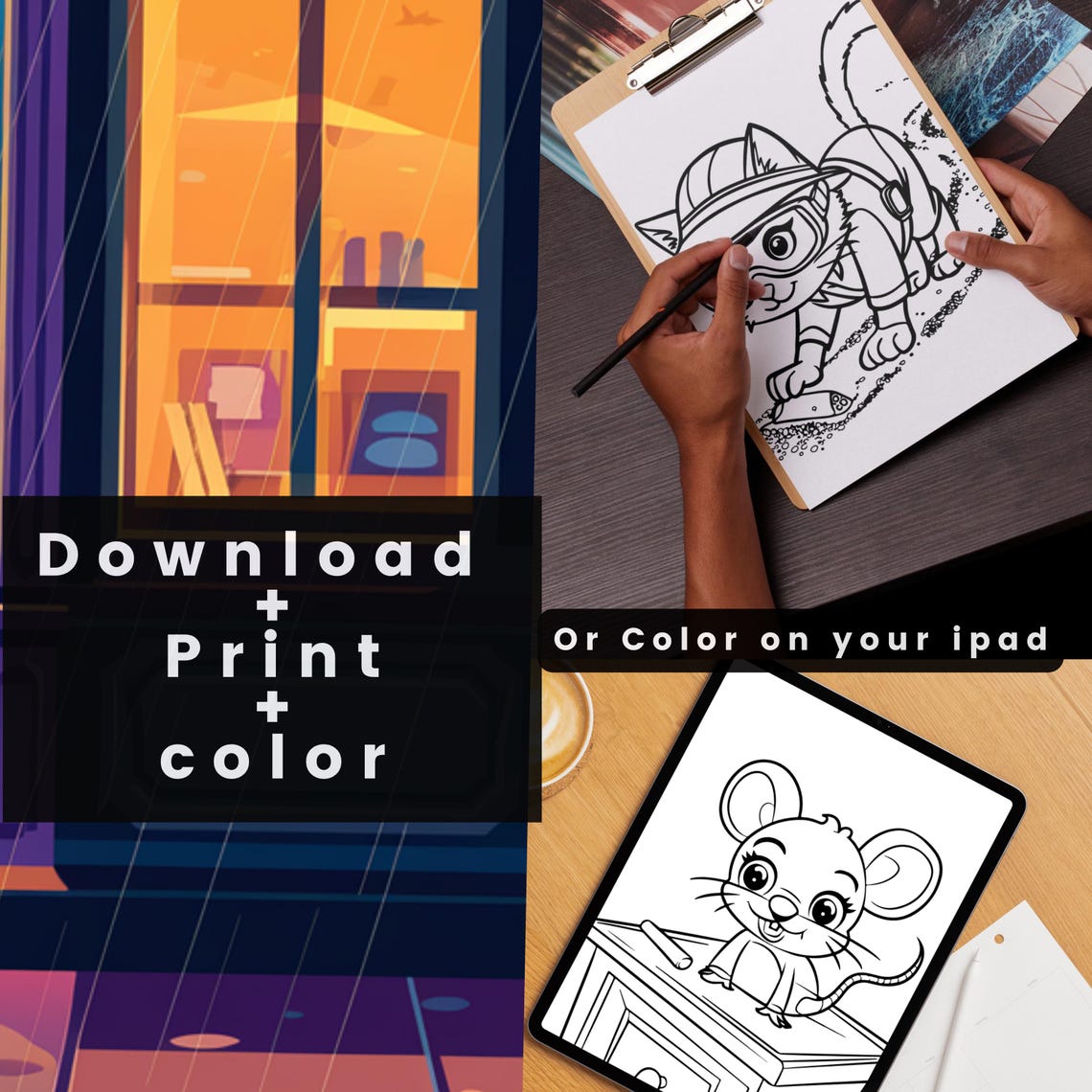 Cute Crime Scenes Coloring Book, Easy Designs (PDF Printable) - Etsy UK