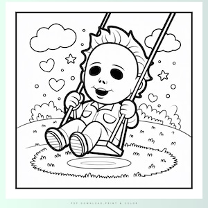 Cute Serial Killers Coloring Book, Halloween Bold Designs (PDF ...
