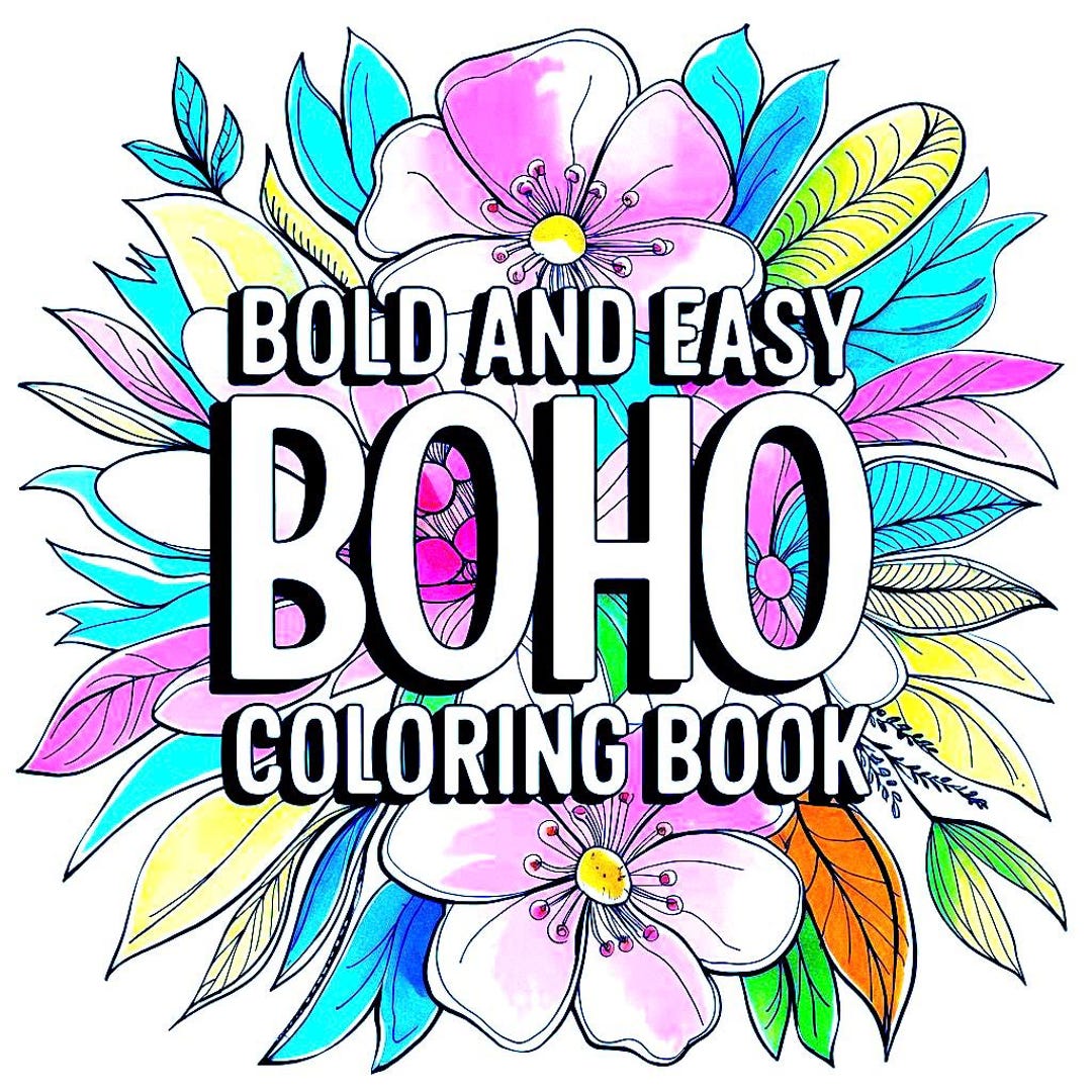 Boho Coloring Pages – Easy Printable Designs (PDF) - Etsy
