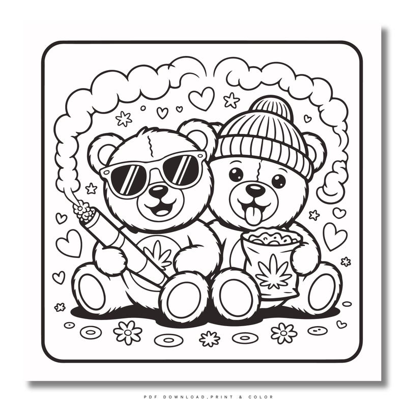 Bold and Easy Stoner Girl Adult Coloring Book | 20 PAGES | PDF Coloring ...