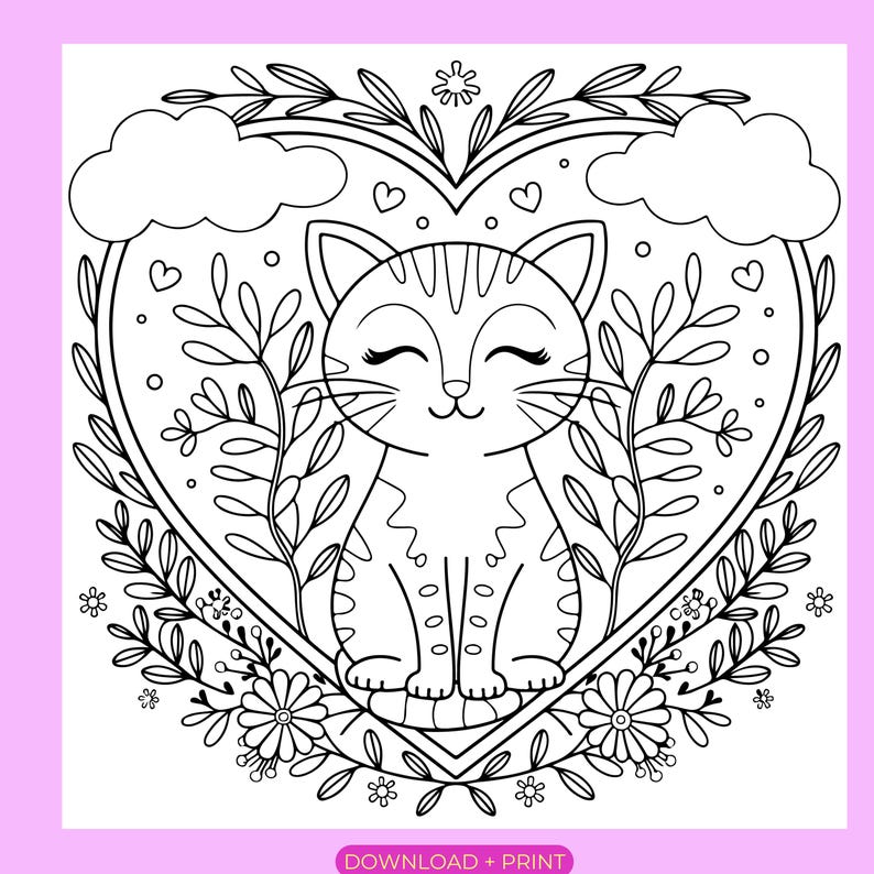 Mini Kitty Coloring Pages, Cute Cats, 89 Page PDF (digital Download ...