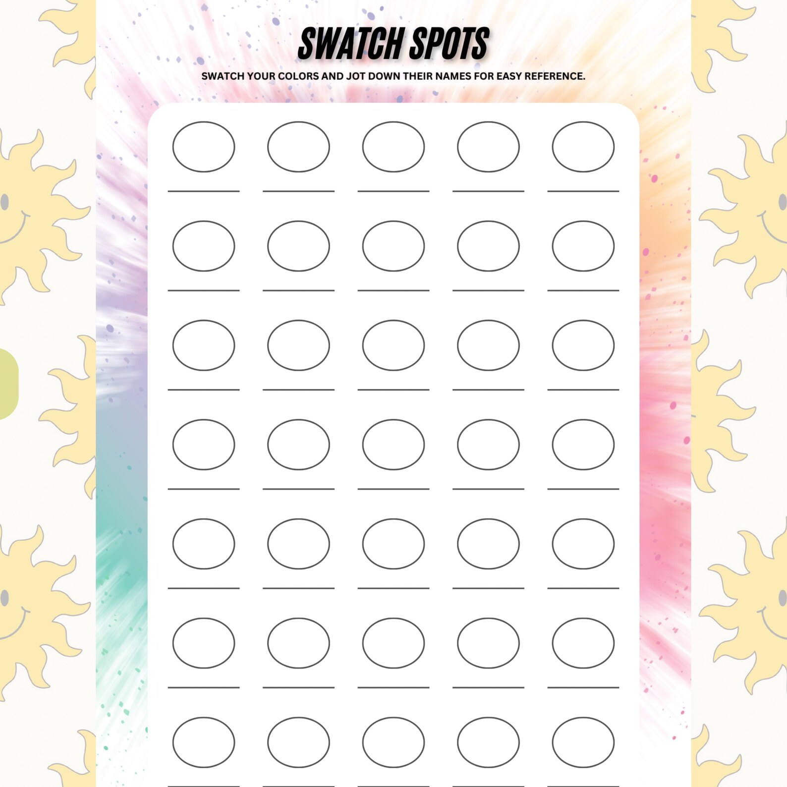 Coloring Marker Swatch Sheets, Color Reference (PDF Digital Download ...