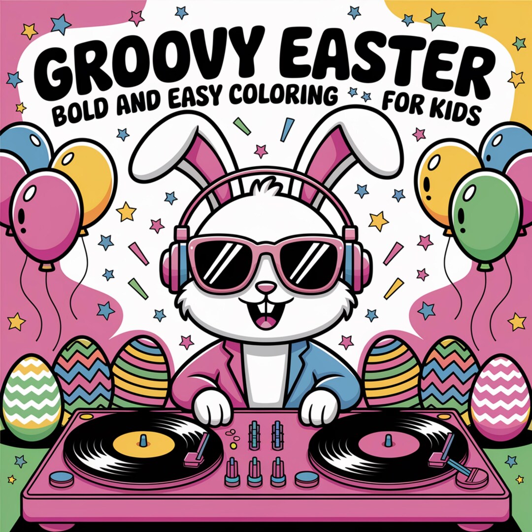 Groovy Easter Coloring Pages for Adults and Kids (PDF Digital Download ...