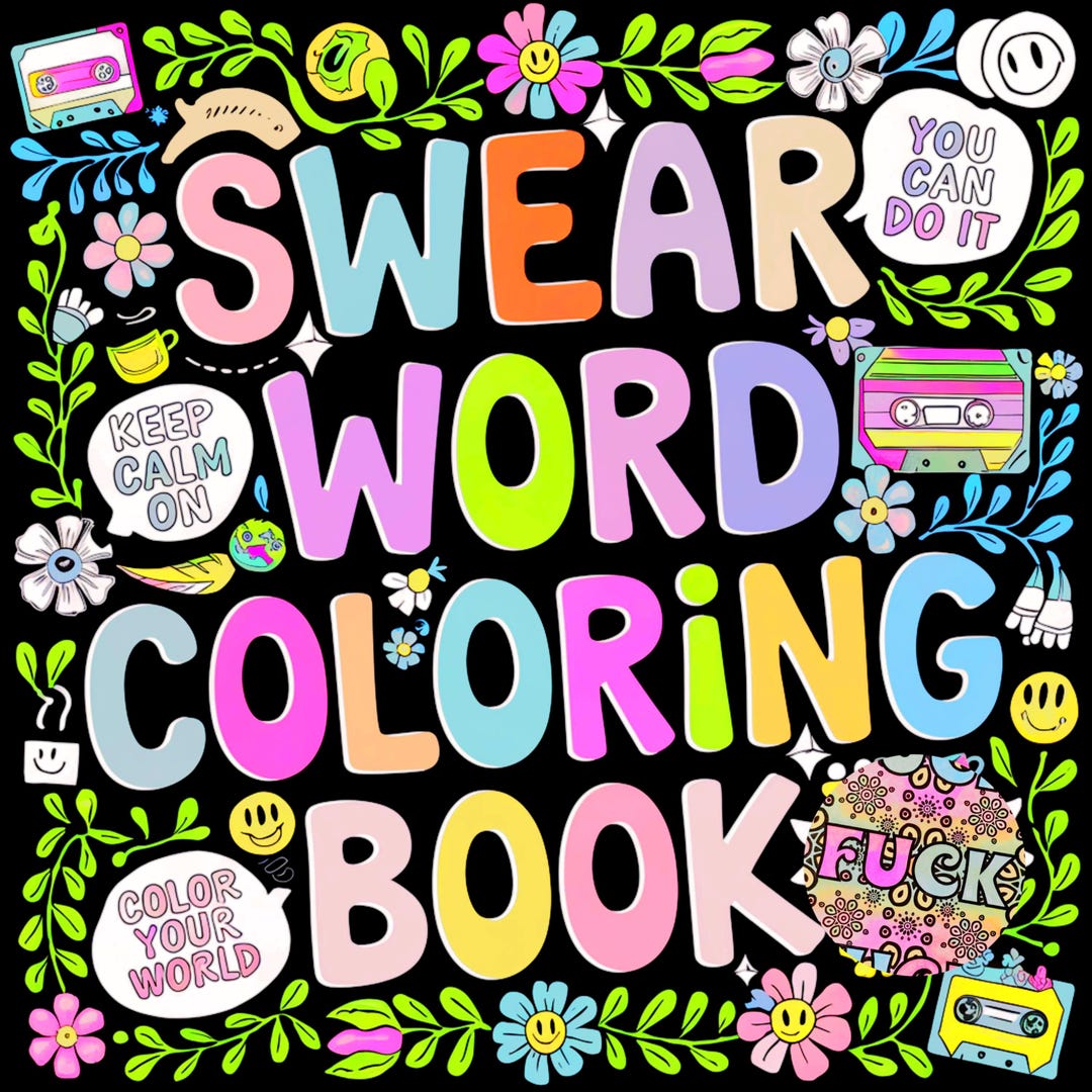 The Perfect Swear Word Coloring Book -6 Pages - Printable Coloring With ...