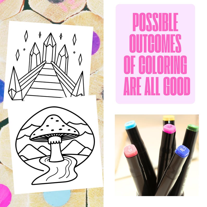 Trippy Groovy Coloring Book, Bold Easy Designs (PDF) - Etsy