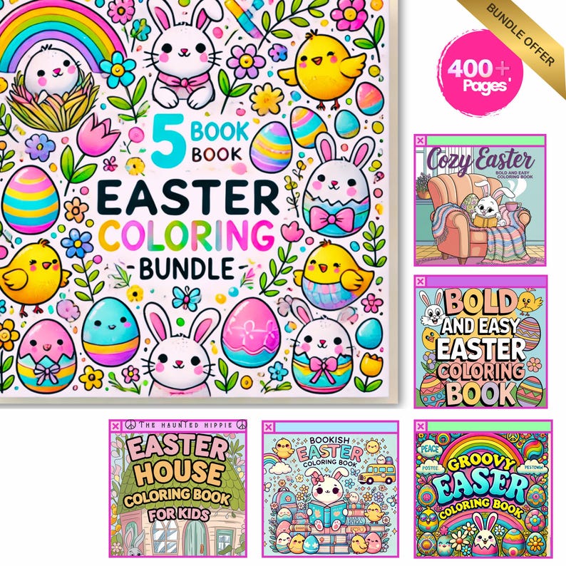 Easter Coloring Book Bundle: 5 Books, 400+ Pages (PDF Download) - Etsy