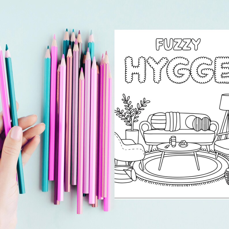 Cozy Hygge Coloring Book, Simple Animal House Designs (PDF Download) - Etsy