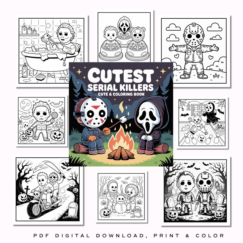 420 Spooky Stoner and Serial Killer Coloring Book Bundle | 200 Pages ...