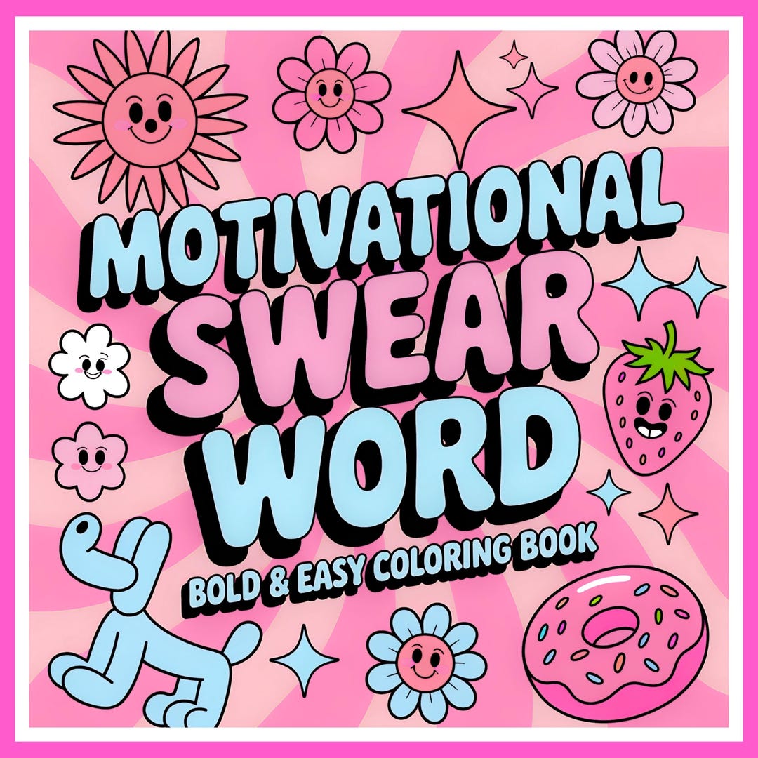 Motivational Swear Word Coloring Book | 40 PAGES | Bold, Easy Designs ...