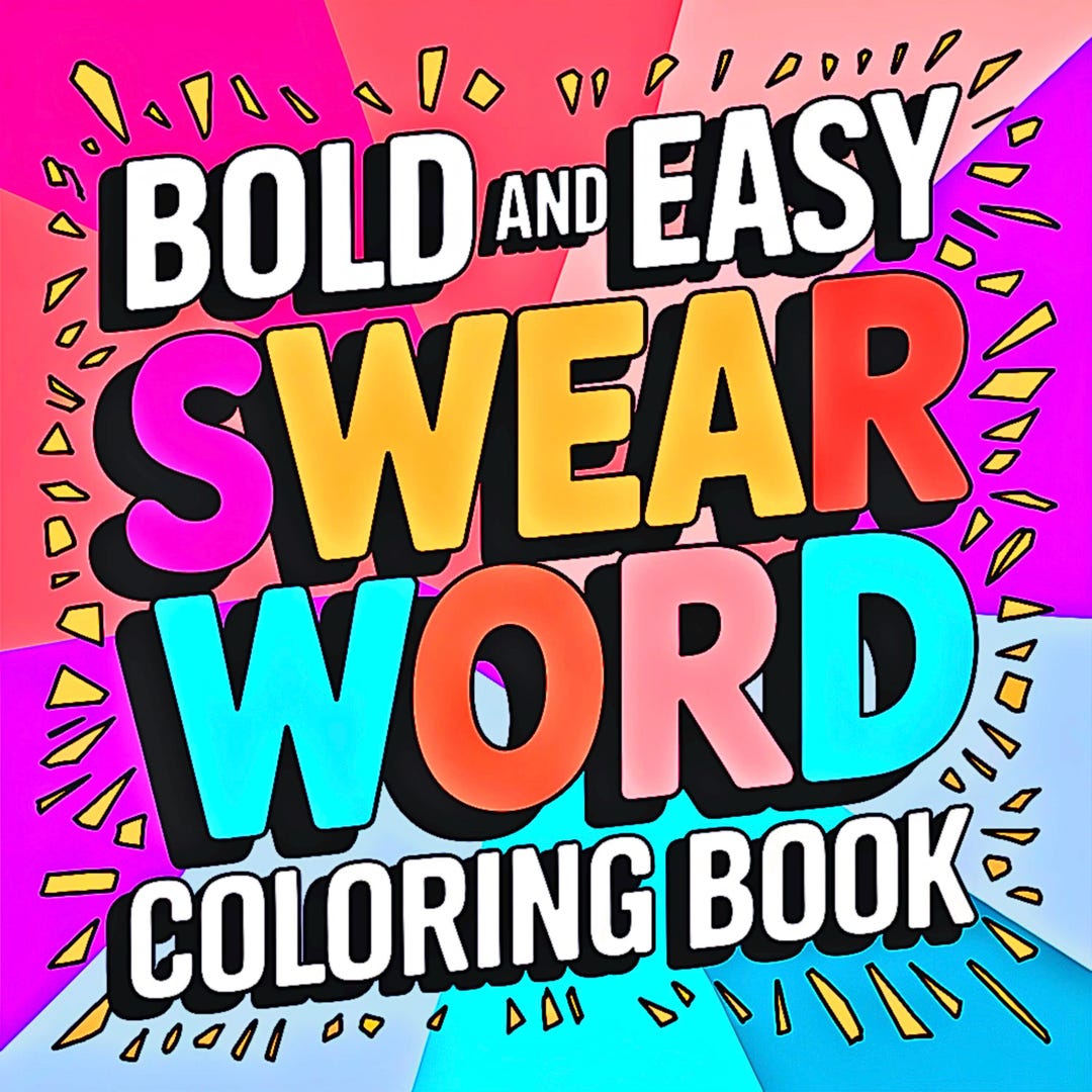 Swear Word Coloring Book: Relaxing, Easy Pages (PDF Download) - Etsy