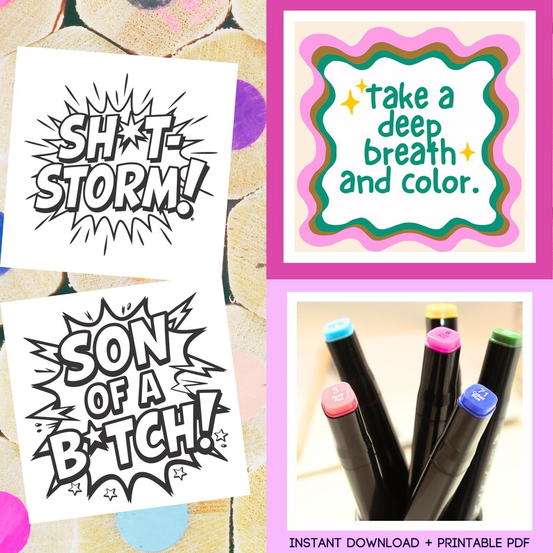 Bold and Easy, Swear Word Coloring Pages: 35 Bold and Fun Digital ...