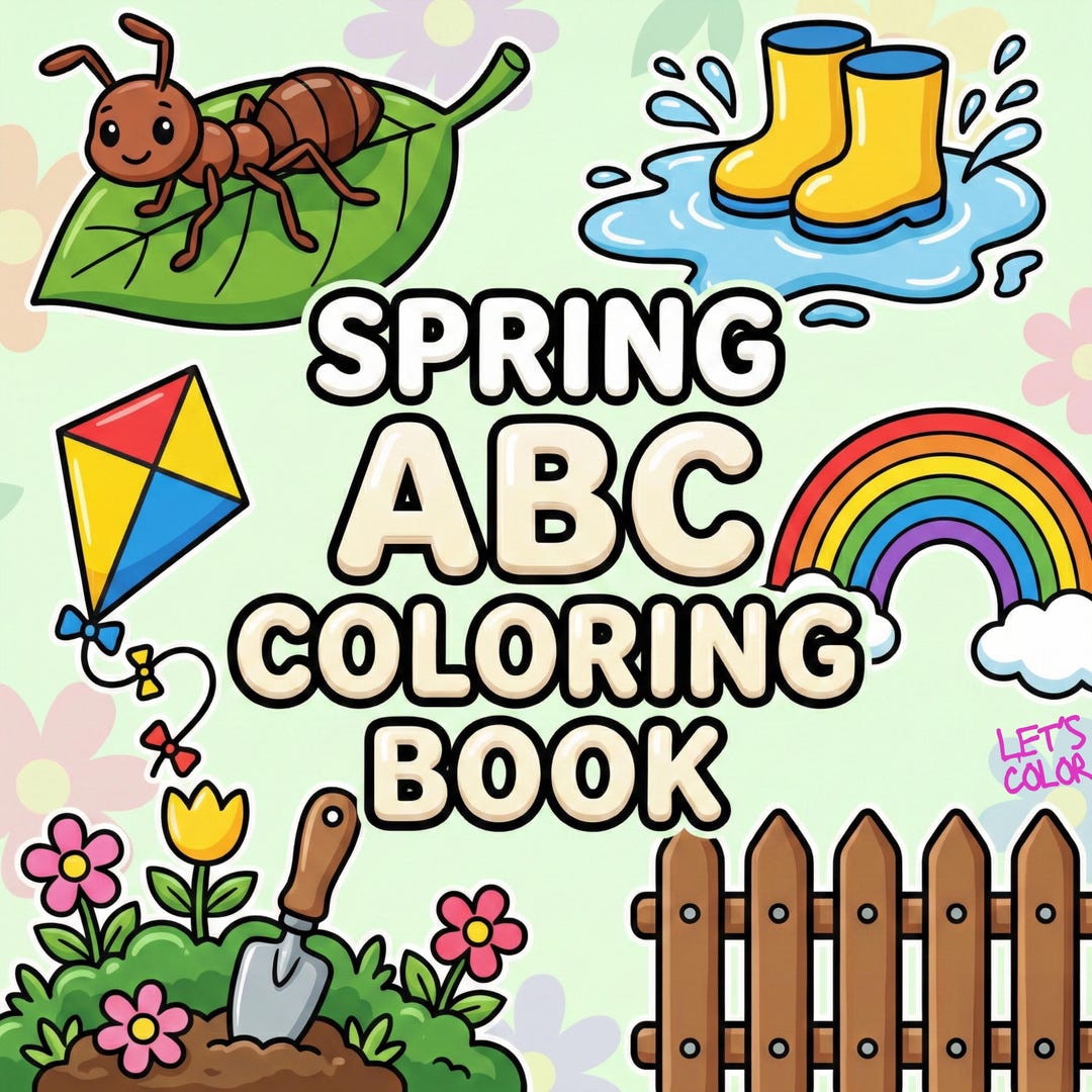 ABC Spring Alphabet Kids Coloring Book | PDF Download and Print | 33 ...