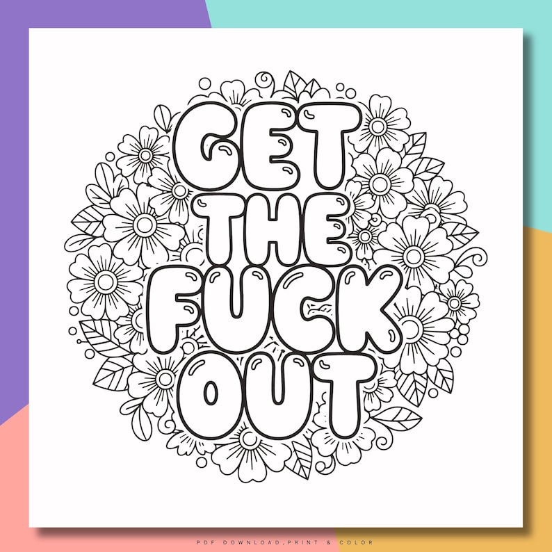 Snarky Swear Word Coloring Book | Easy Print, 60 Pages (PDF) - Etsy