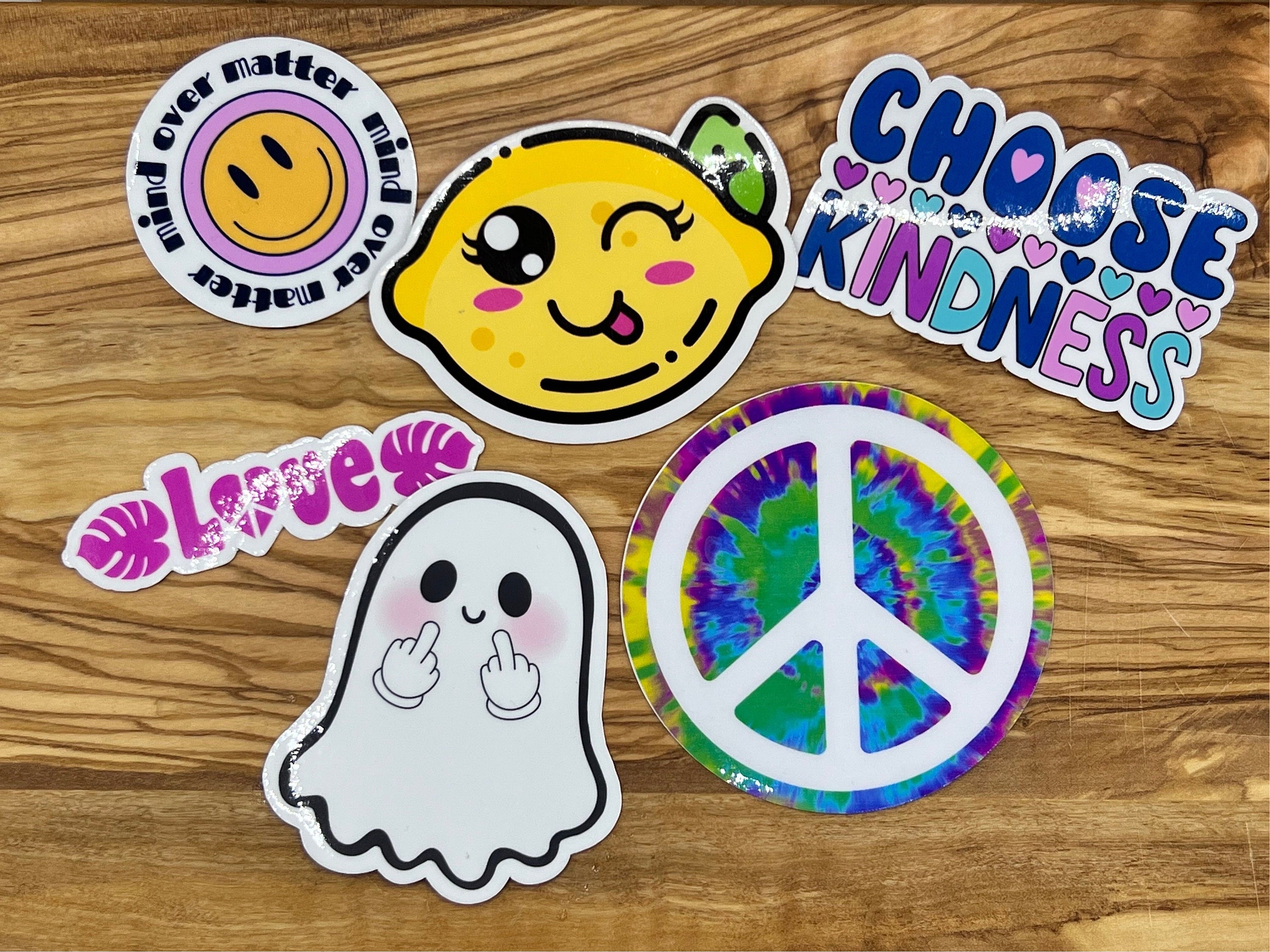 Tie Dye Peace Sign Sticker Glossy Waterproof Vinyl Sticker for Laptops ...