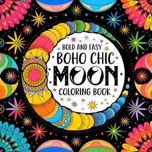 Bold and Easy, Boho Chic Moon and Stars Coloring Book | Digital ...