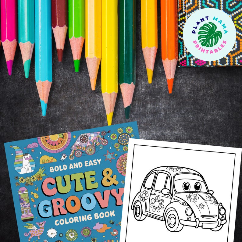 Cute and Groovy, Bold and Easy Simple Trippy Hippie Coloring Book | 138 ...