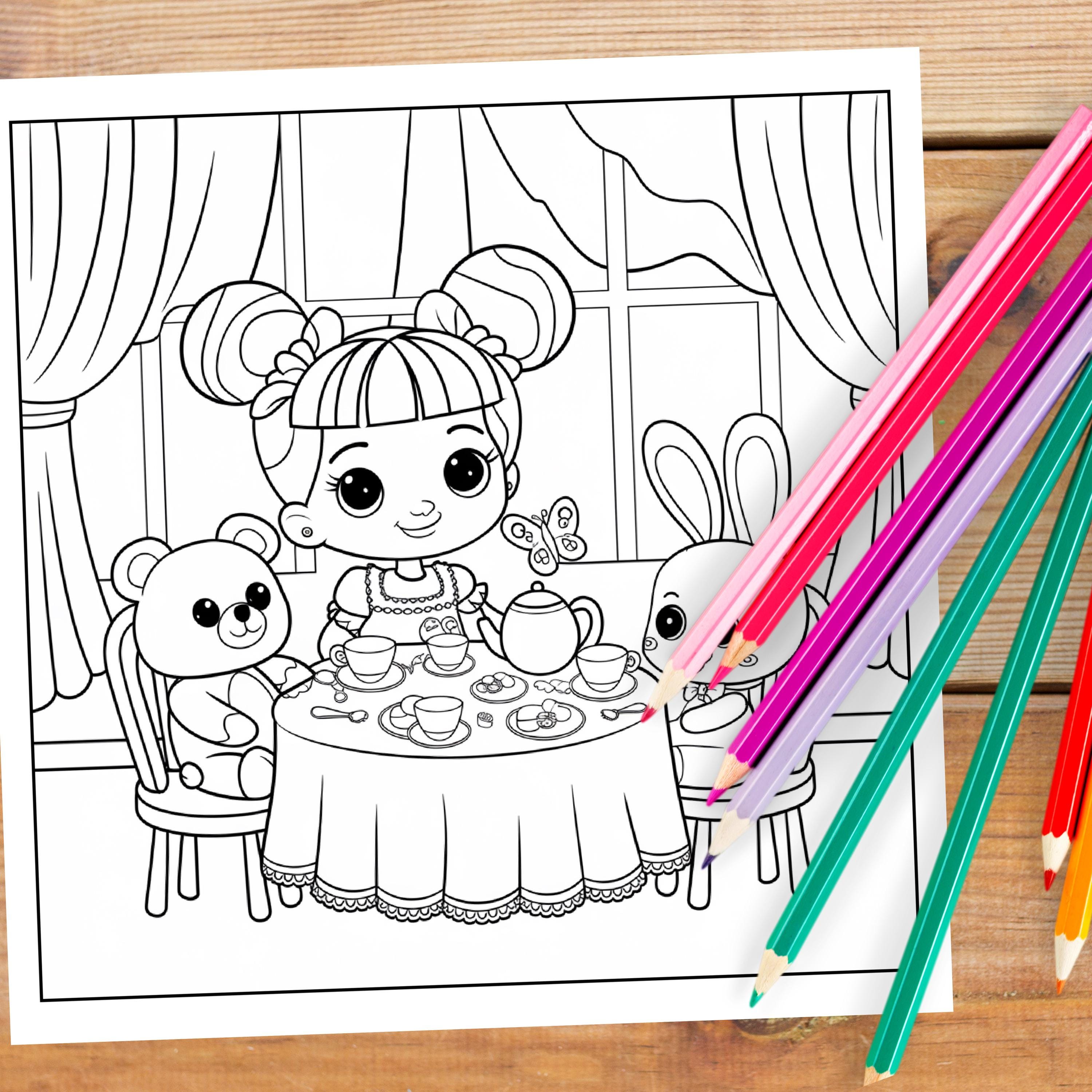 Cozy Girl Coloring Book, Easy Printable Pages (PDF Digital Download) - Etsy