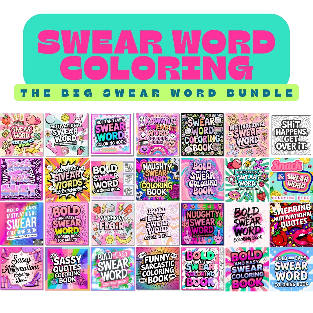 Bold & Easy Swear Word Coloring Book Bundle (PDF Download) - Etsy