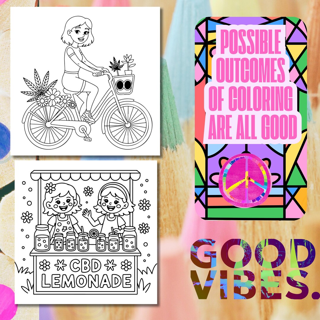 Stoner Girl Summer Coloring Book | 53 Pages | PDF Digital Download ...