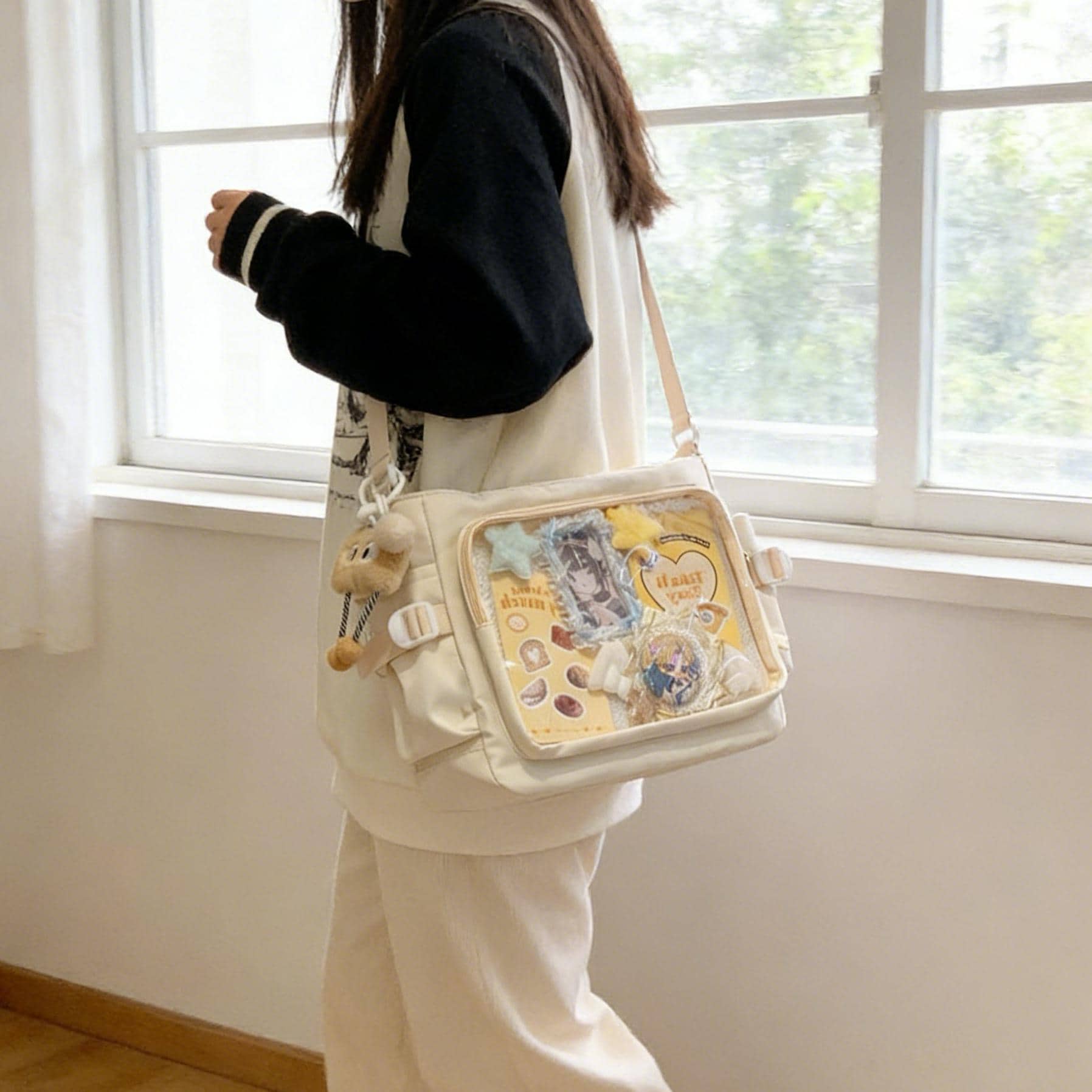 Large Canvas Ita Crossbody Bag, Retro Anime Display - Etsy