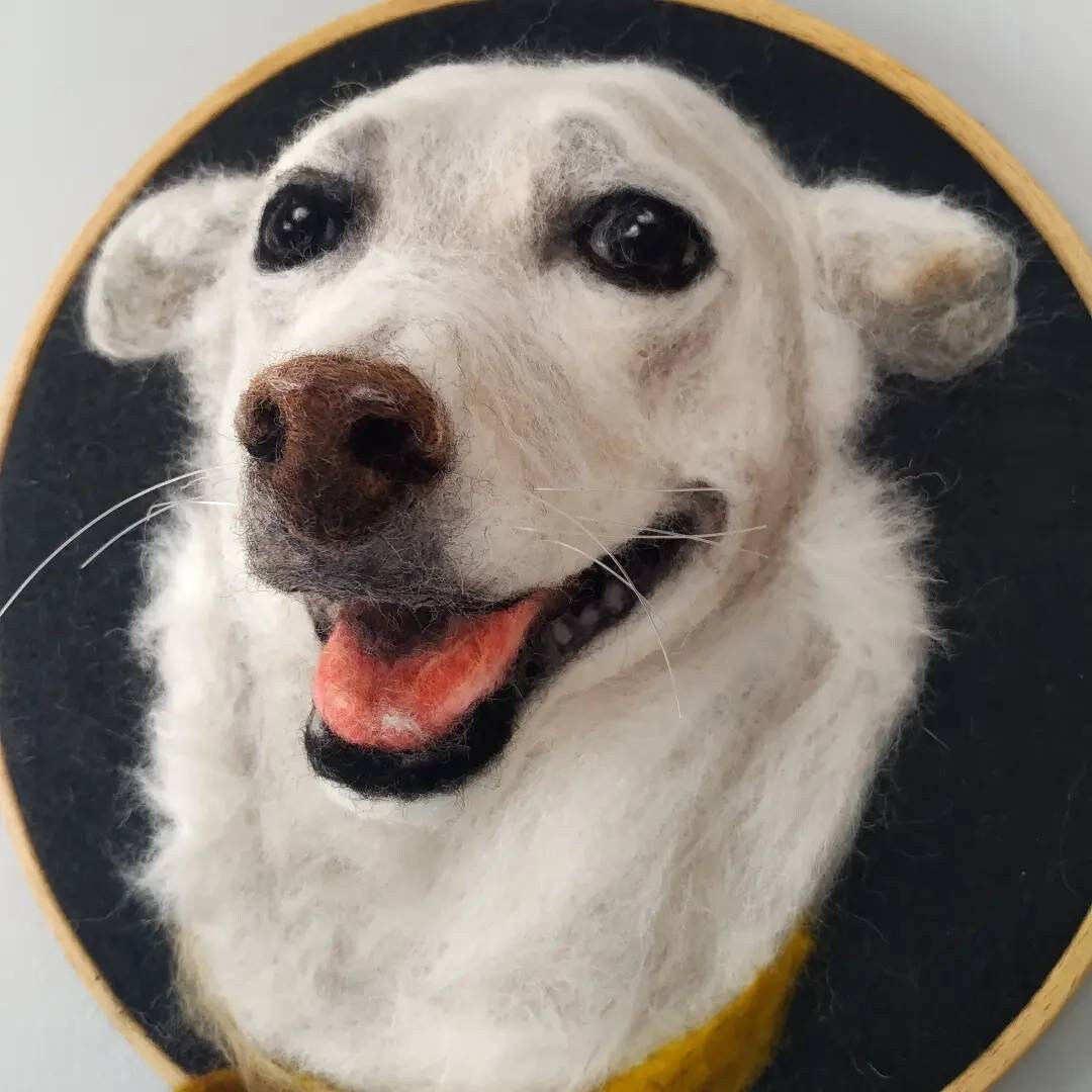 3d Needle Felted Dog Portrait, Custom Dog Portrait, Dog Portrait From ...