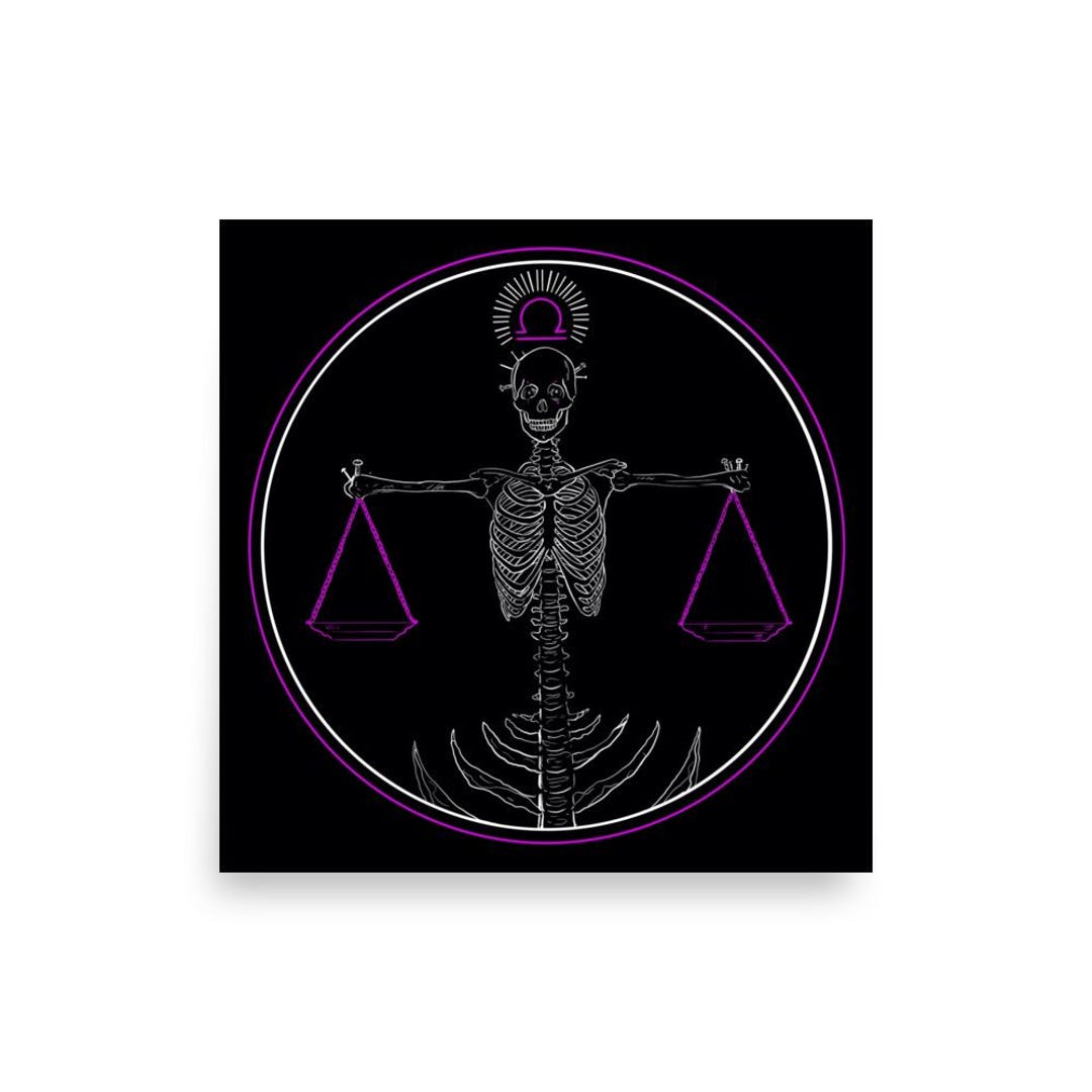 Libra Zodiac Poster: Dark Goth Astrology Art Print - Etsy