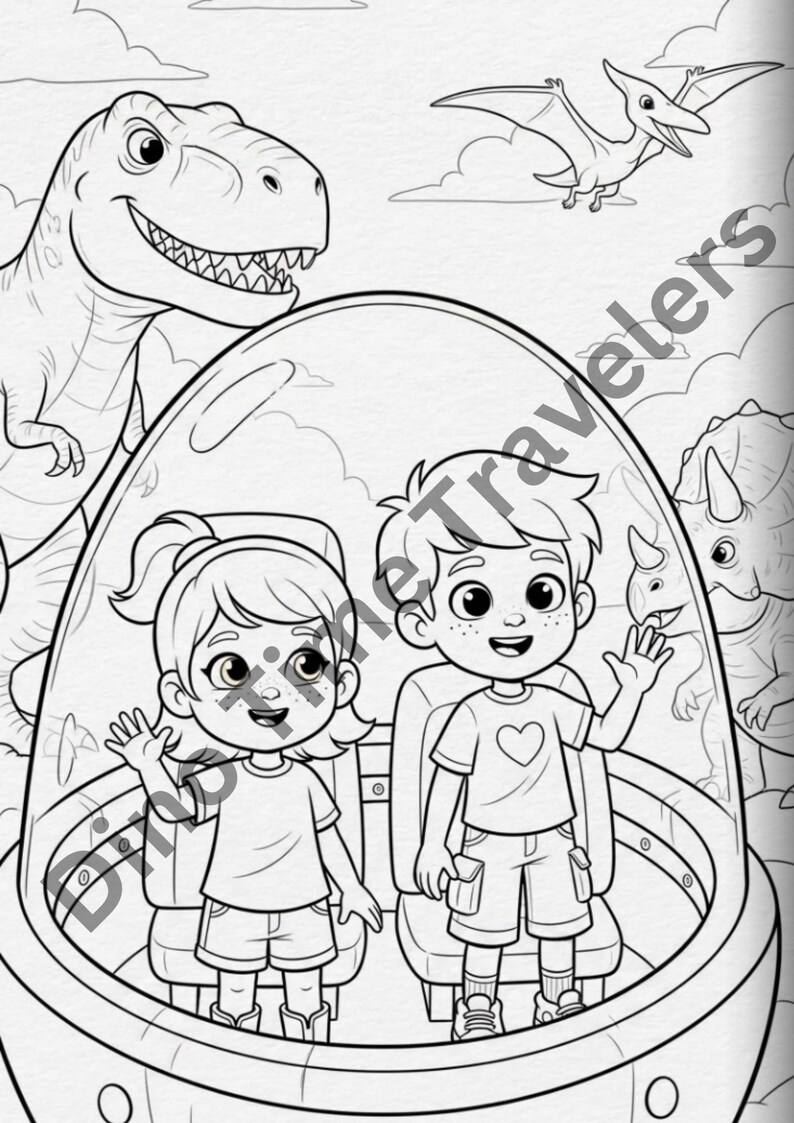 Dinosaur Time Travel Storybook | Kids Adventure & Coloring Ebook | Fun ...