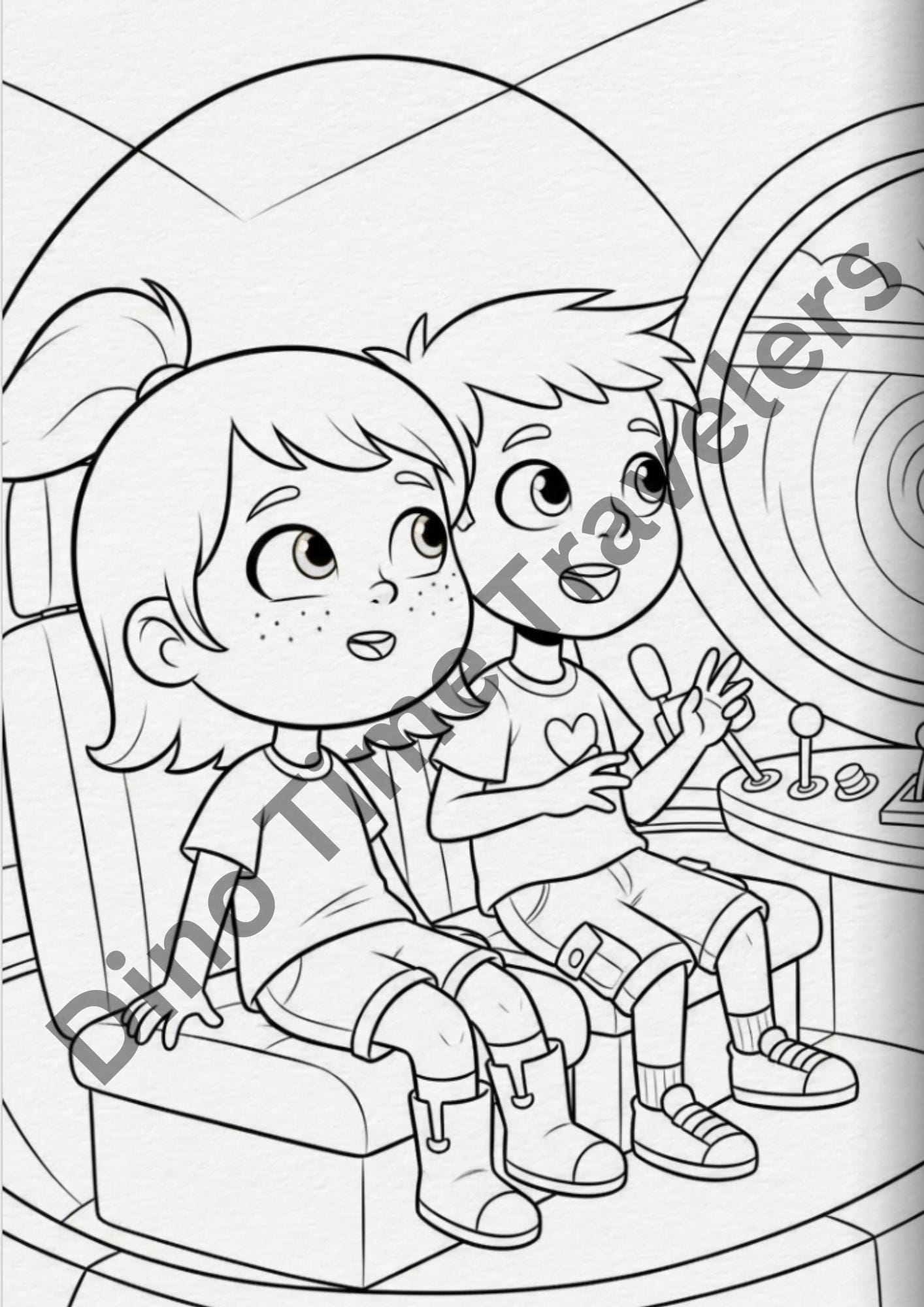 Dinosaur Time Travel Storybook | Kids Adventure & Coloring Ebook | Fun ...