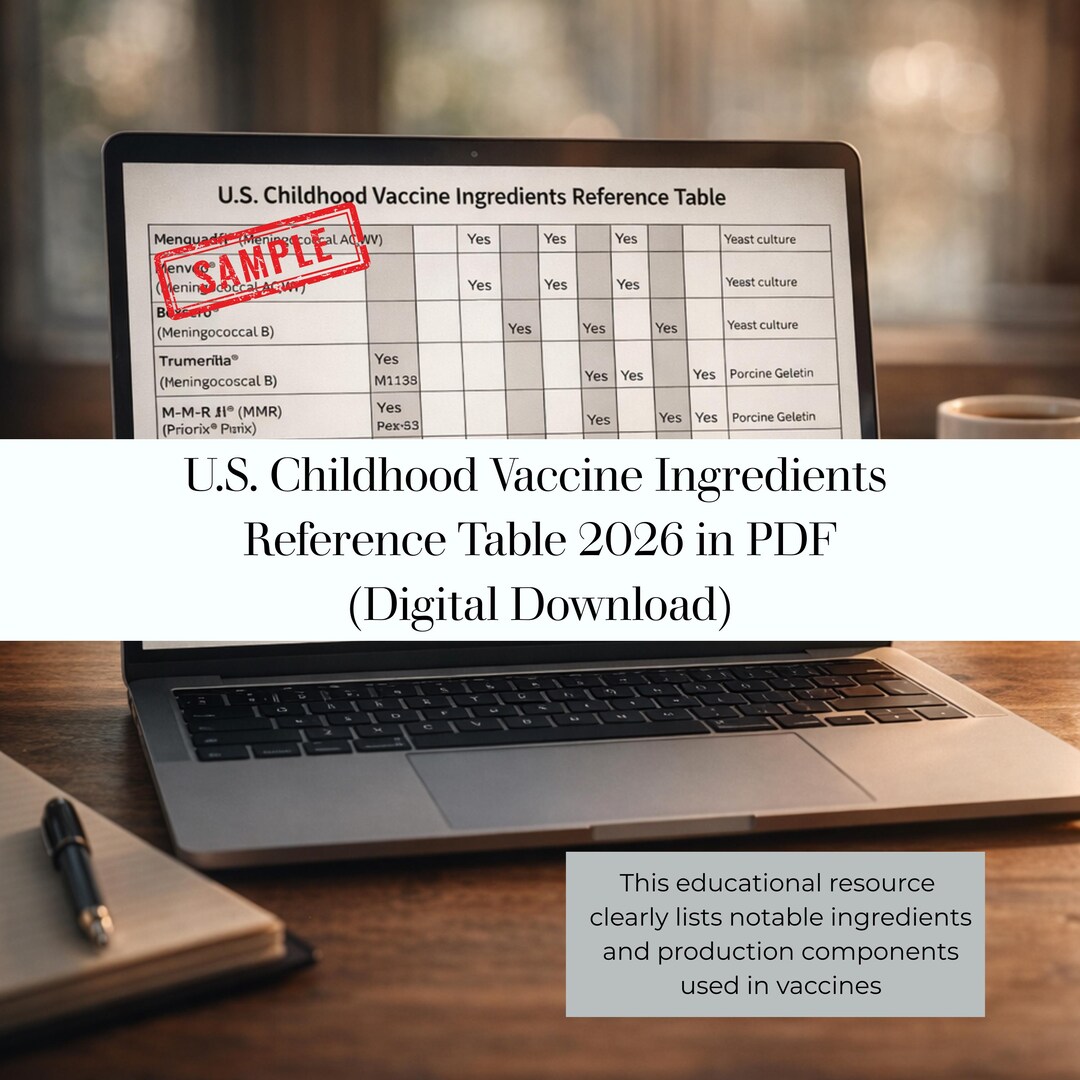 U.S. Childhood Vaccine Ingredients Chart 2026, Description Table ...