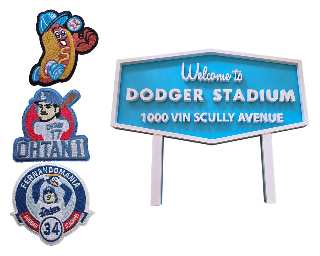 Los Angeles Dodgers Patches and Desk Entry Sign - Etsy