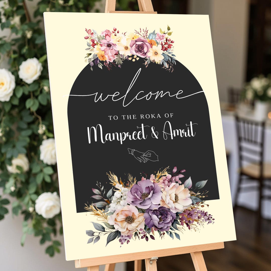Roka Welcome Sign Template, Floral Design, Editable, Welcome to Our ...