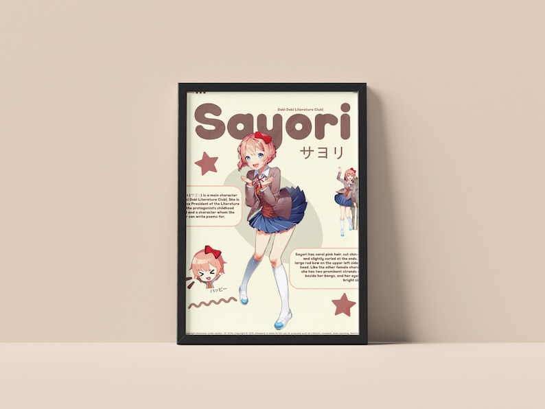 Doki Doki Literature Club! Sayori Poster - Etsy