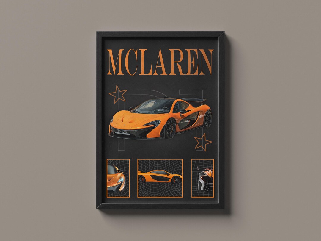 Mclaren P1 Poster, Orange and Black Car Design - Etsy