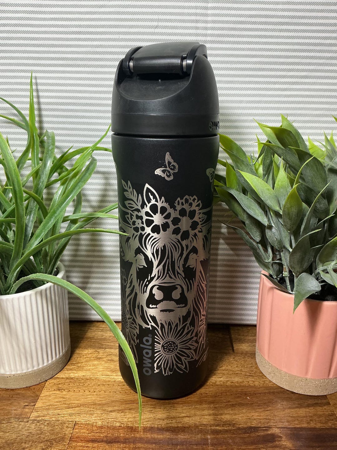 Highland Cow Owala Bottle, Insulated Stainless Steel Travel Mug, Cute ...
