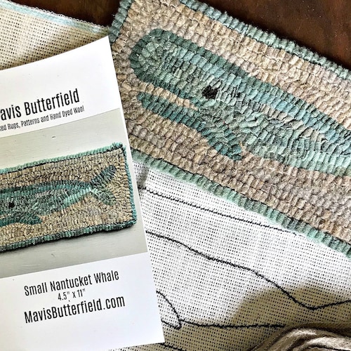 RUG HOOKING KIT Double Nantucket Whale Runner on Linen - Etsy
