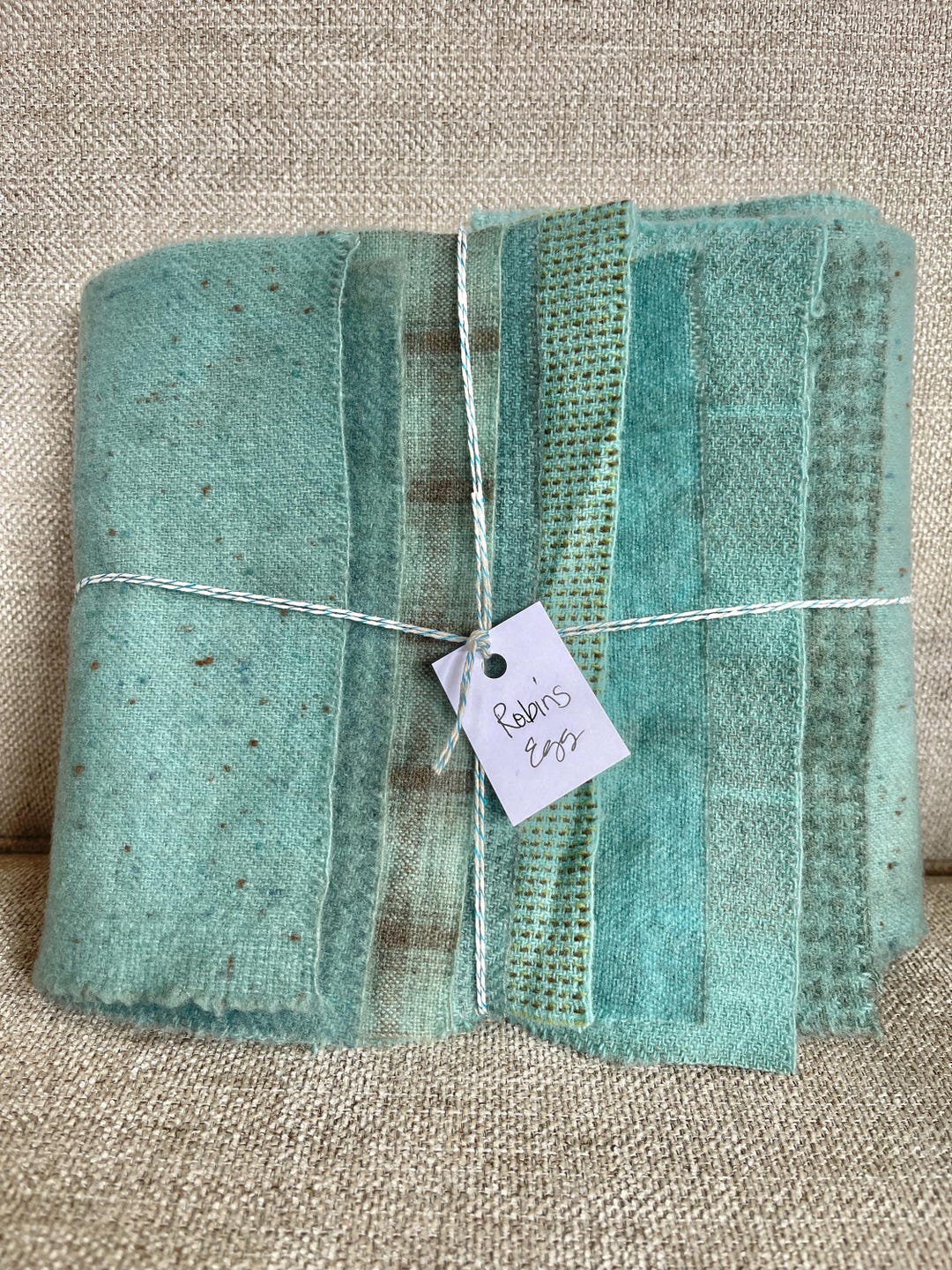 Hand Dyed Wool Fabric, 8 Robin's Egg Blue Fat 1/16 Sixteenth for ...