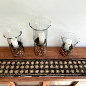 Primitive Folk Art Hooked Penny Rug Table Runner ~ Early Style - Etsy