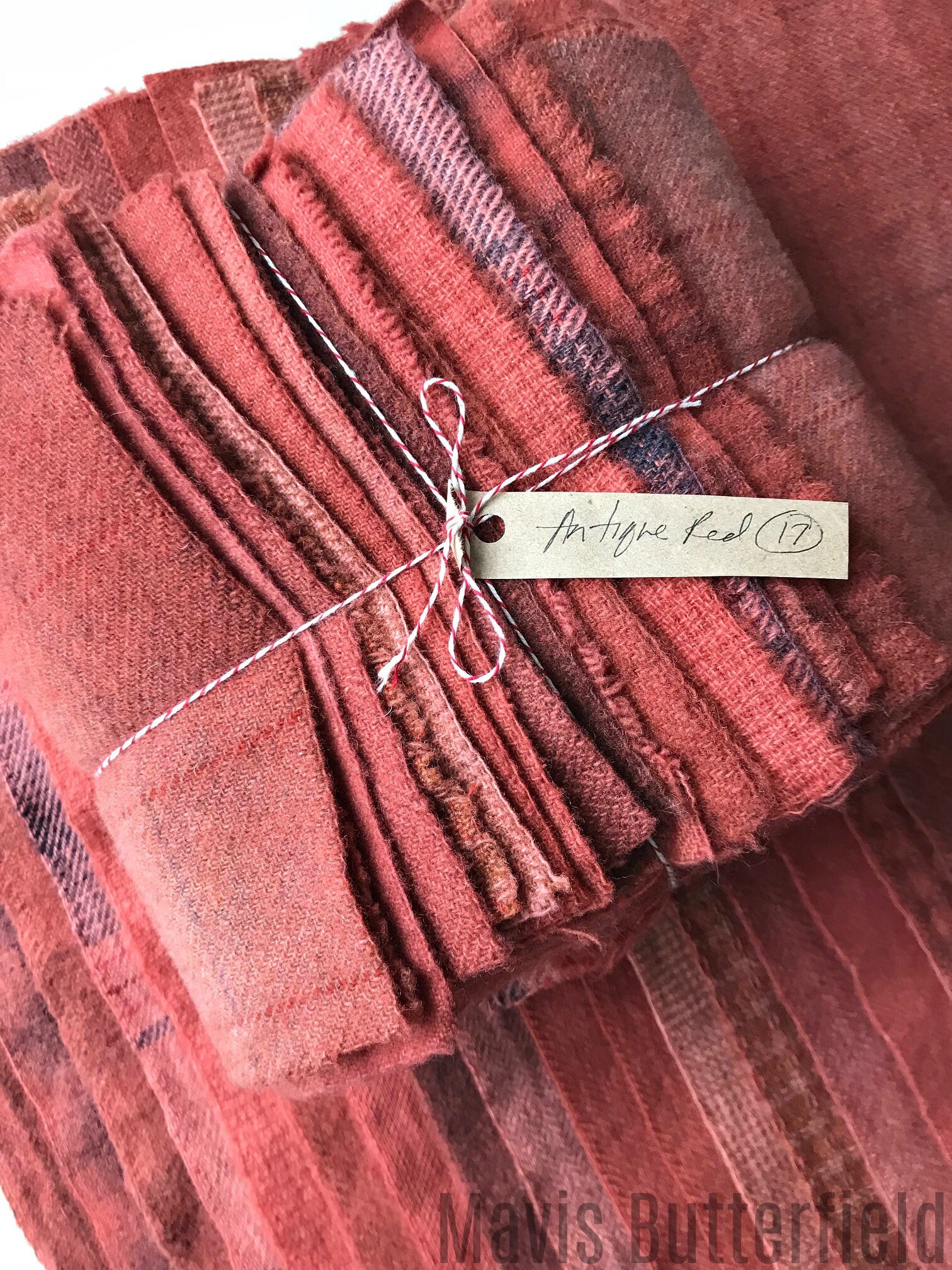 Hand Dyed Wool Fabric, 17 Antique Red Fat Sixteenths {1/16} for ...