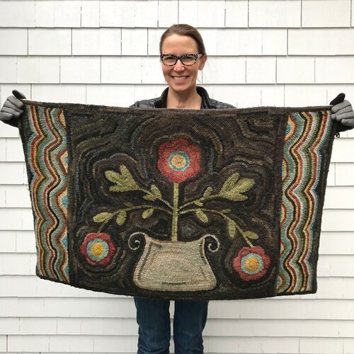 Rug Hooking Pattern Primitive Folk Art Heart on Linen - Etsy